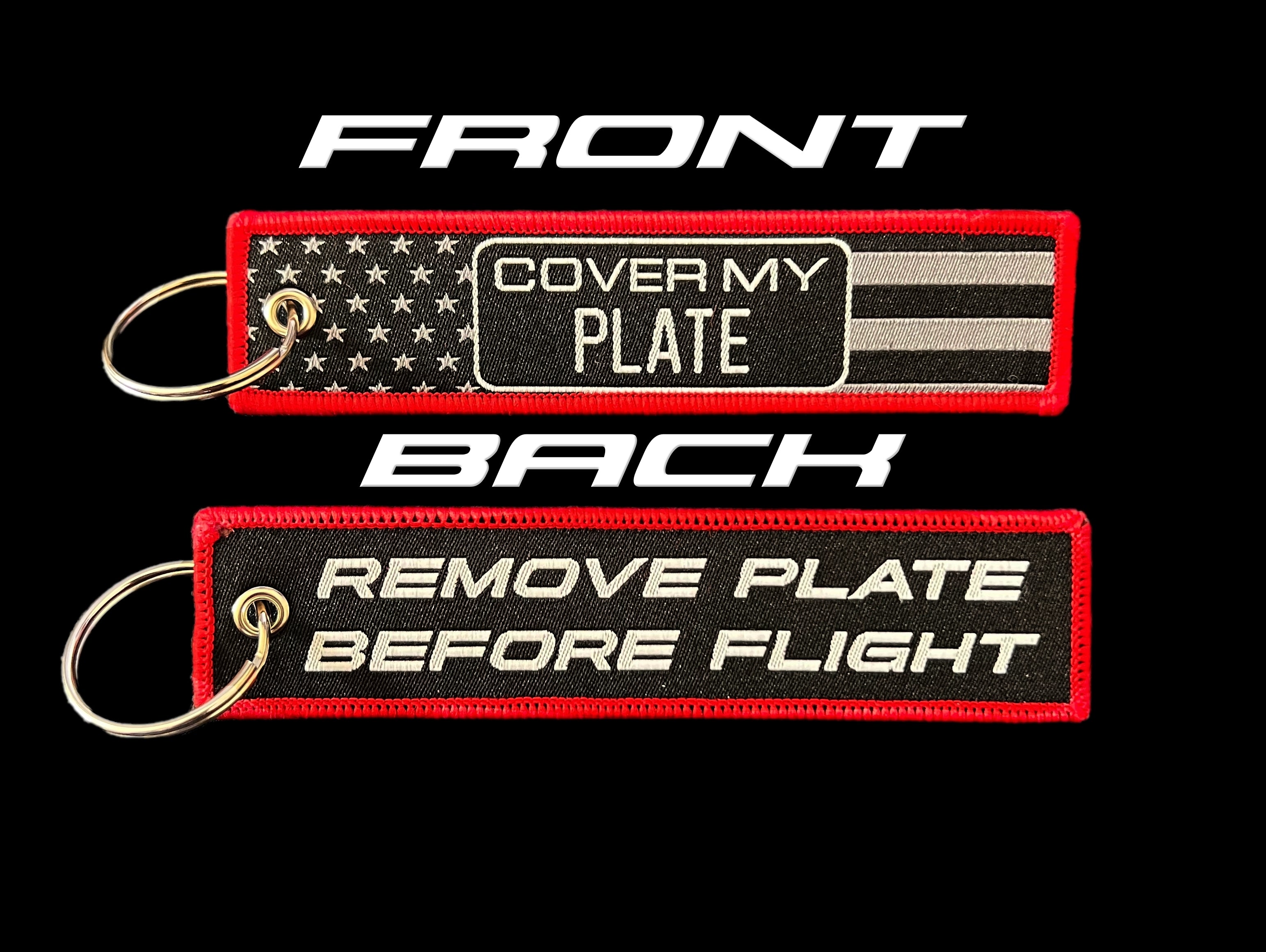 Remove Before Flight Key Chain – covermyplate