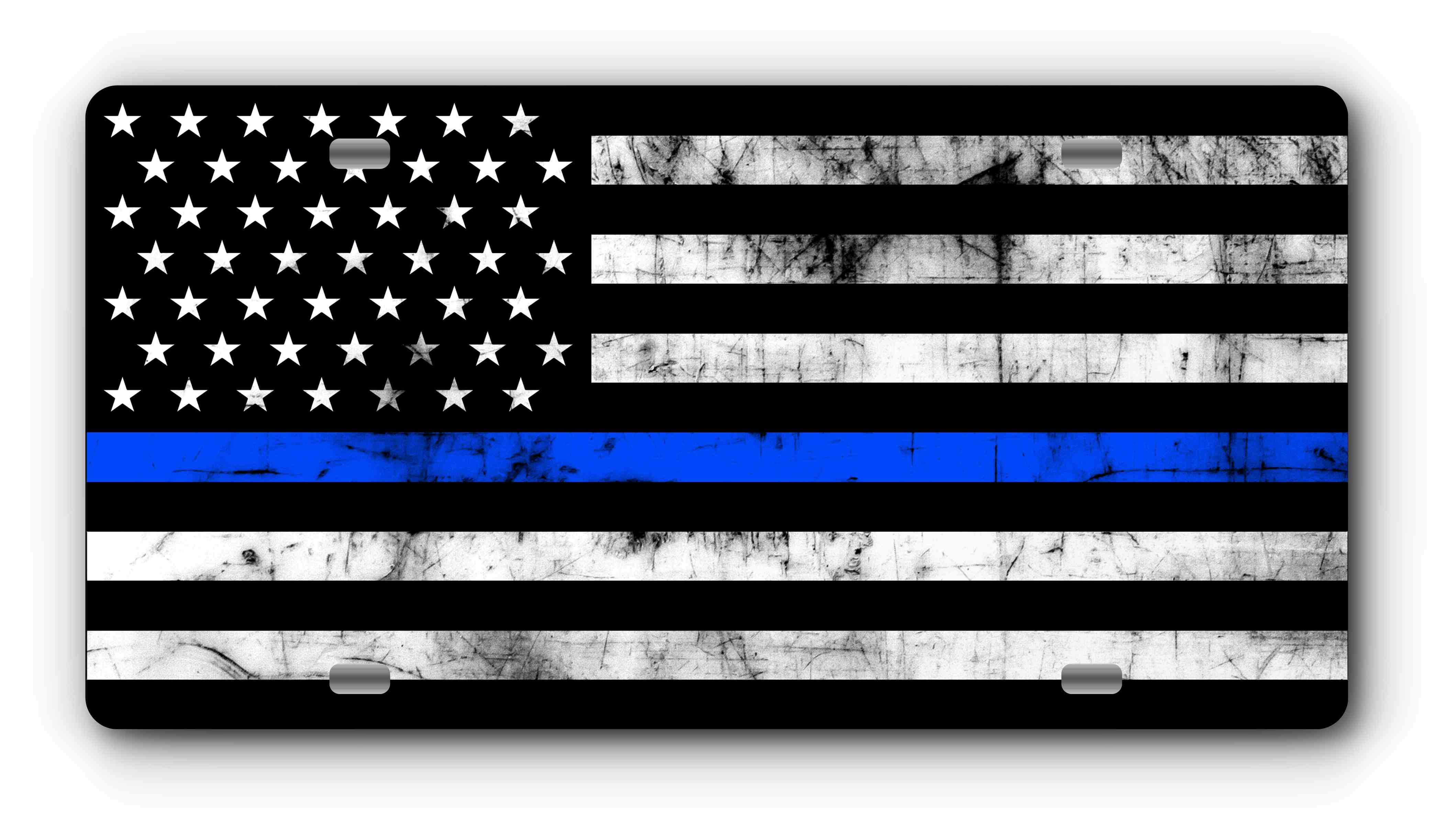 Thin Blue Line Distressed Flag